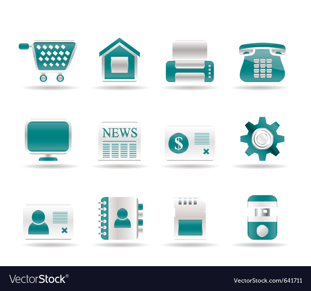 Business and website icons Royalty Free Vector Image