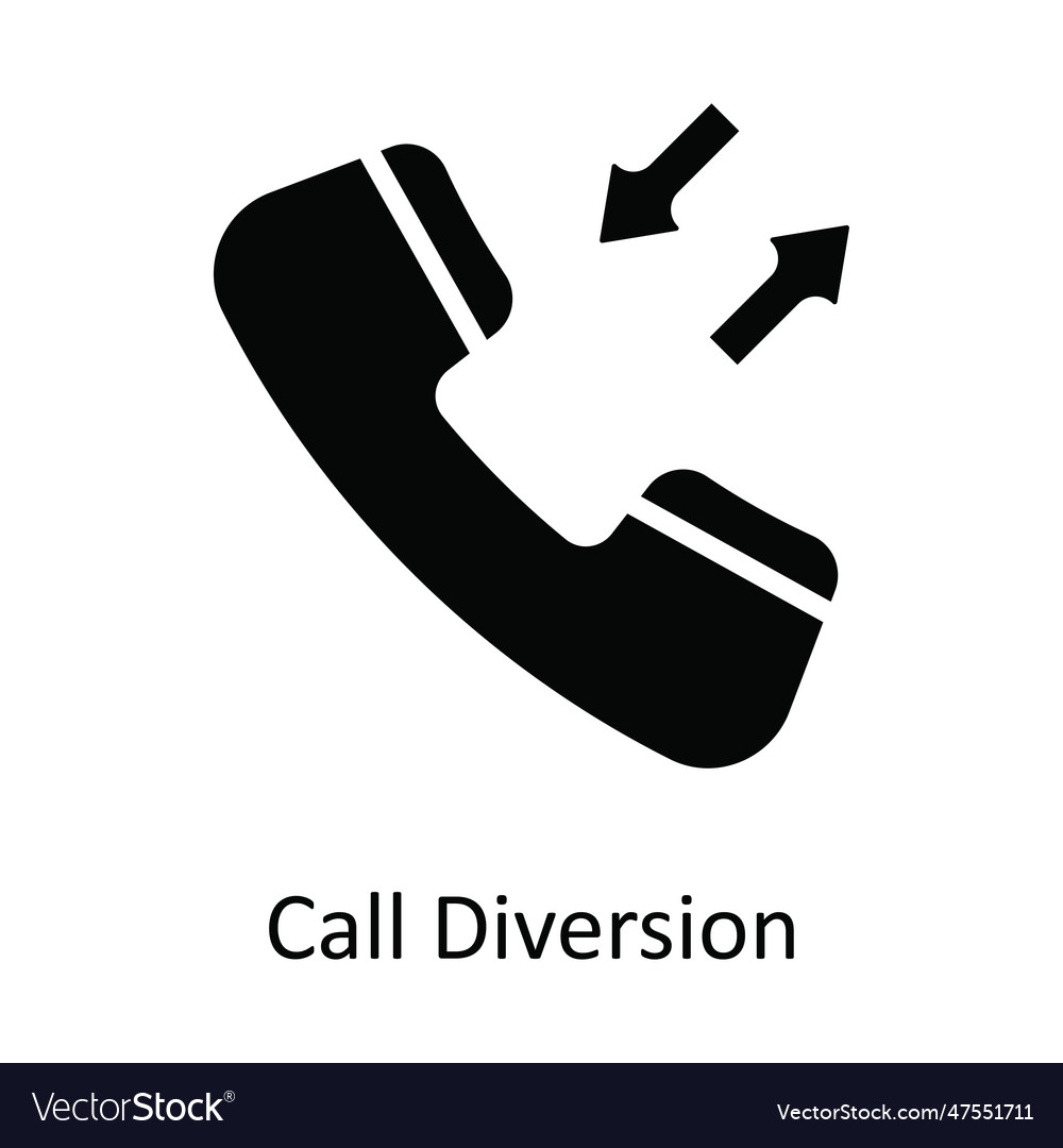 Call diversion solid icon design Royalty Free Vector Image