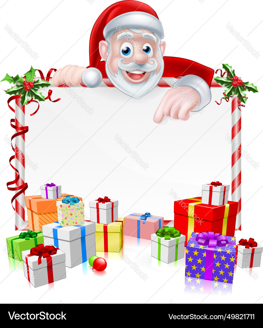 Cartoon santa sign Royalty Free Vector Image - VectorStock