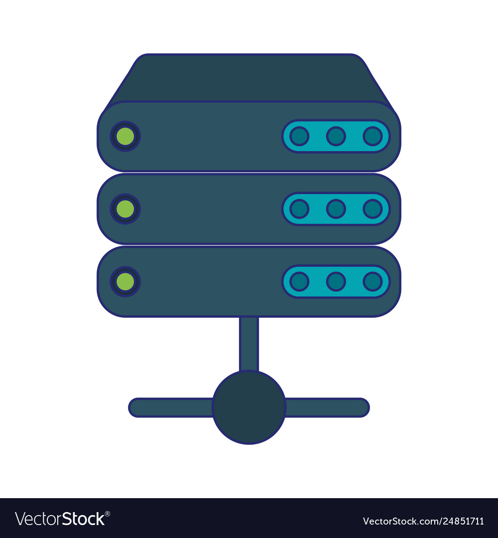 Database servers technology symbol blue lines Vector Image