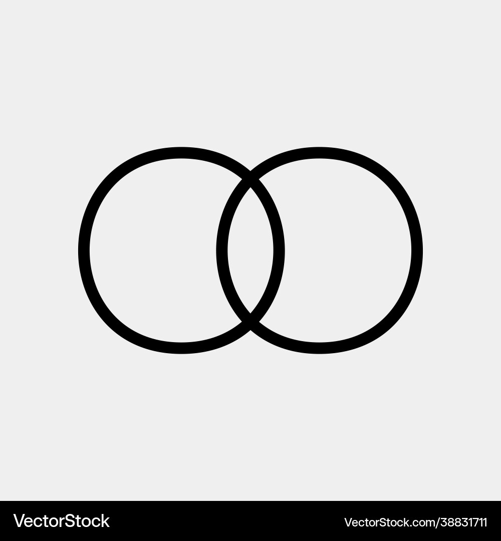 Diagram venn icon in line style for any projects Vector Image