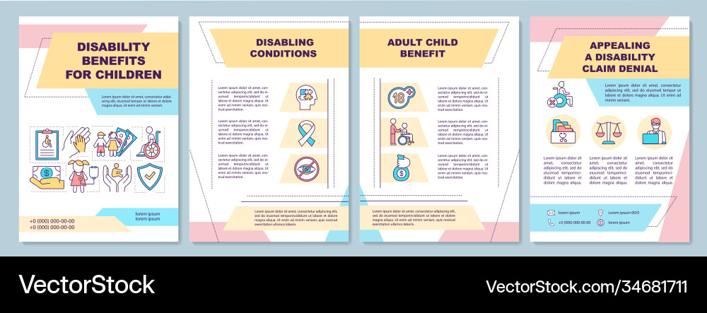 Disability benefits for children brochure template
