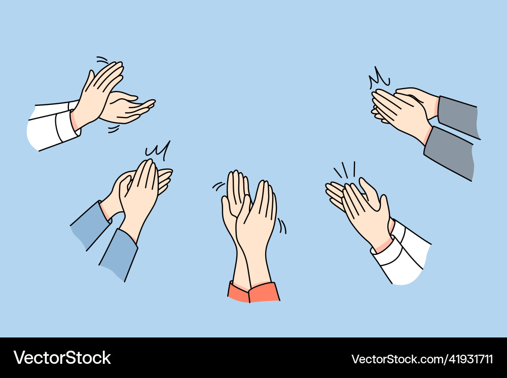 Diverse people clap hands show appreciation Vector Image