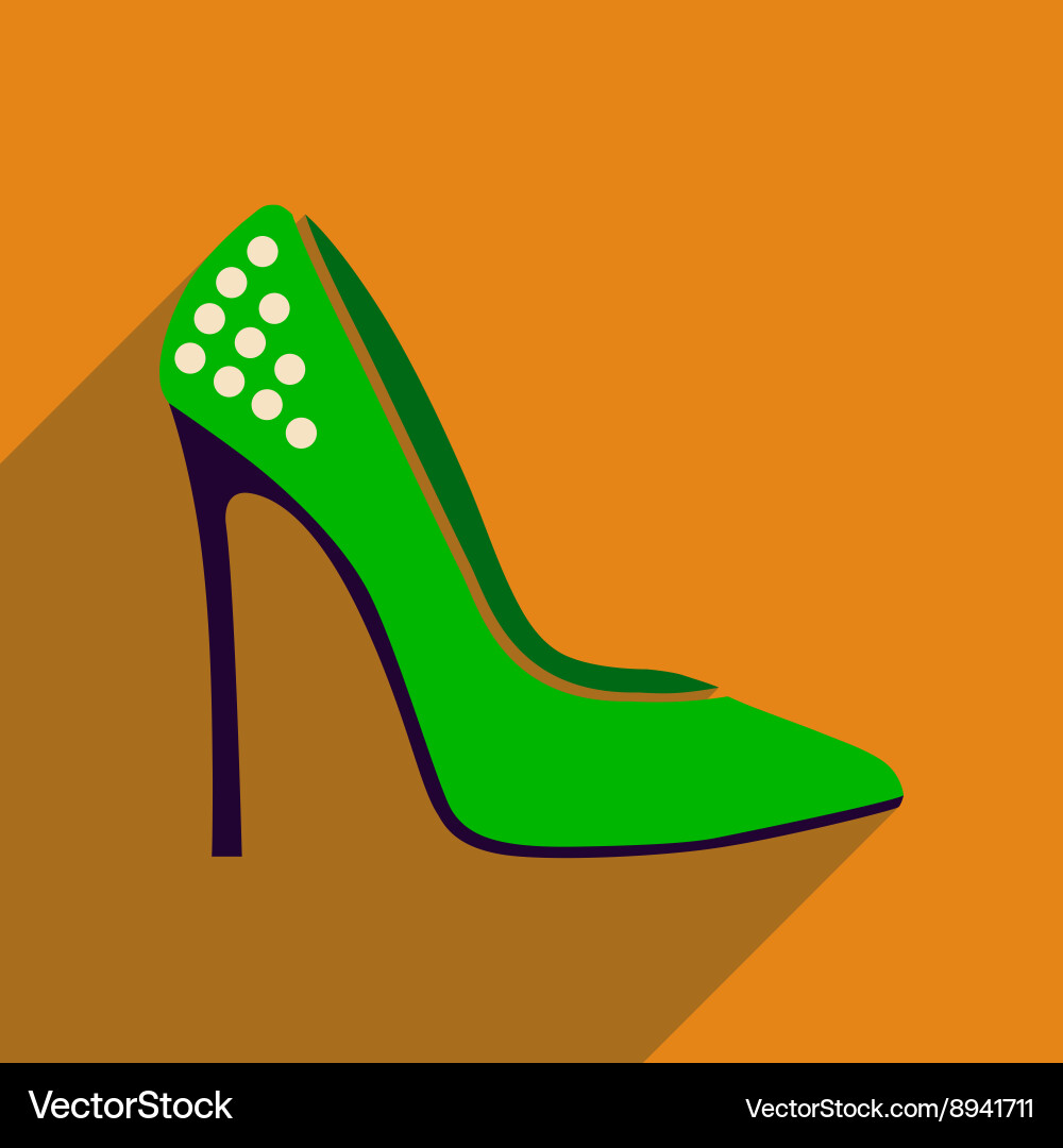 Flat icon with long shadow stiletto heels Vector Image