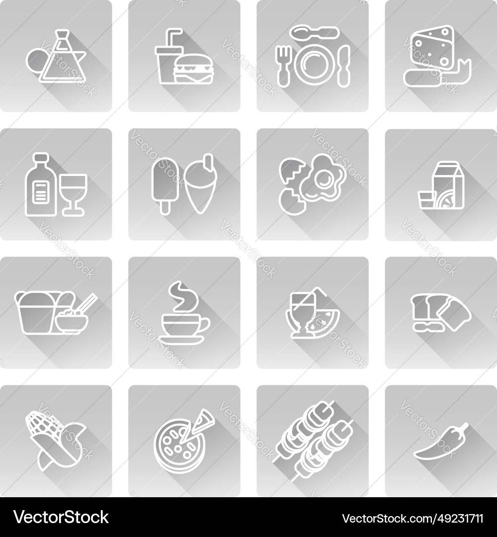 Food icons Royalty Free Vector Image - VectorStock
