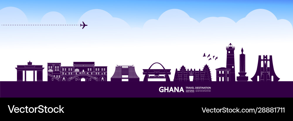 Ghana travel destination Royalty Free Vector Image