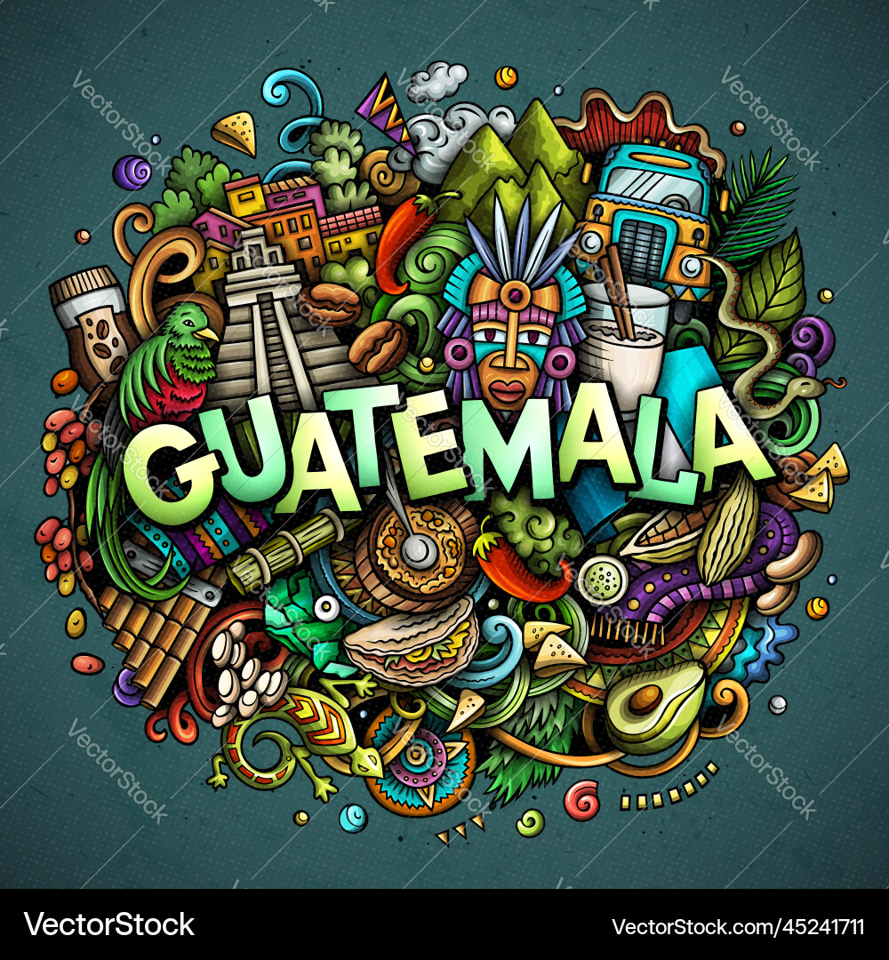 Guatemala cartoon doodle funny Royalty Free Vector Image