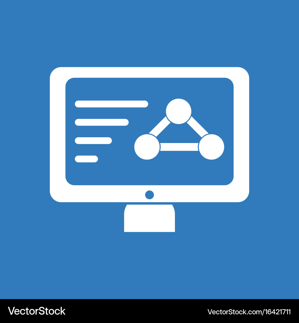 Icon molecules in monitor Royalty Free Vector Image