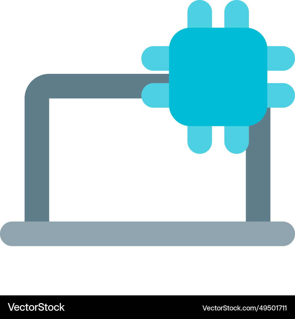 Integration of microchip enhances laptop Vector Image