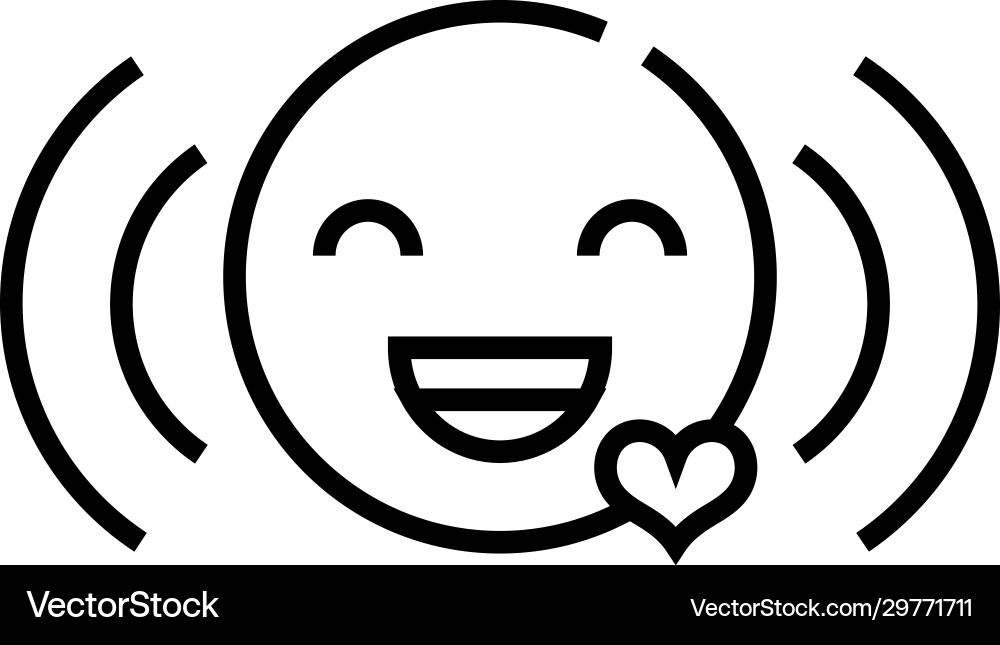 Laughing line icon concept sign outline Royalty Free Vector