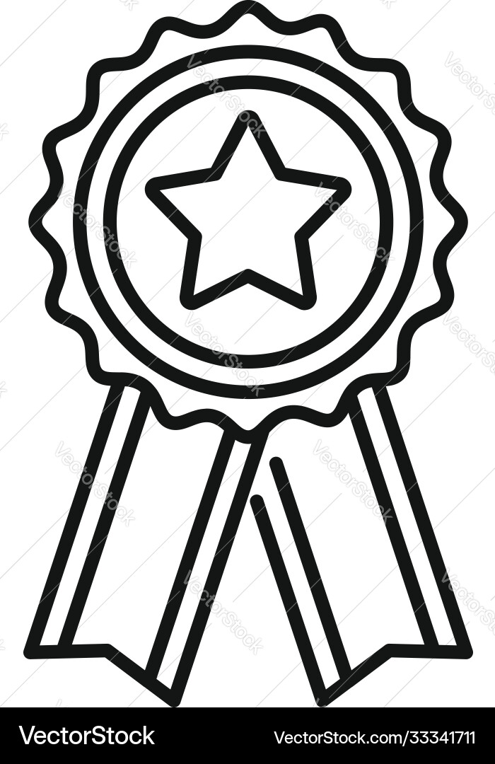 Mission completed emblem icon outline style Vector Image