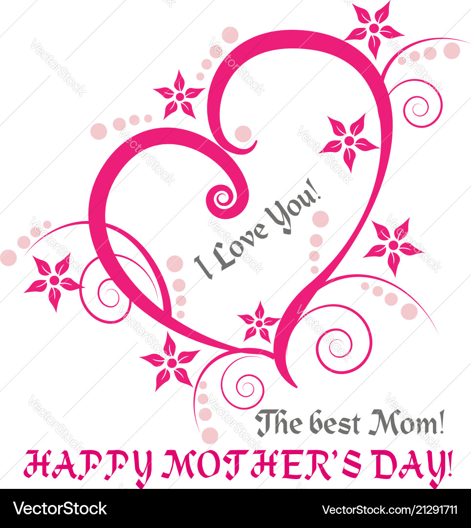 Mother s day love heart Royalty Free Vector Image