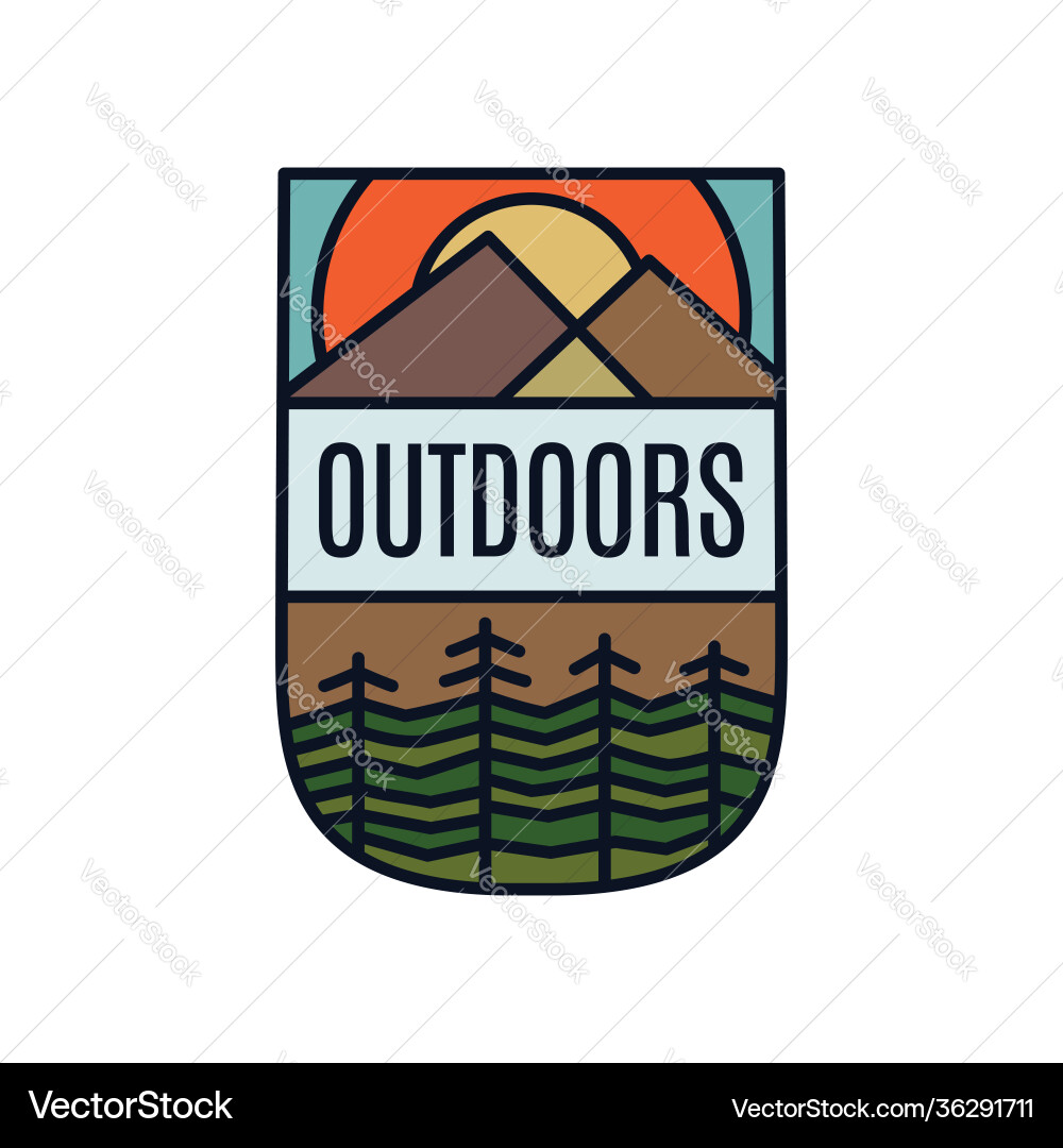 Outdoor logo emblem template adventure label Vector Image