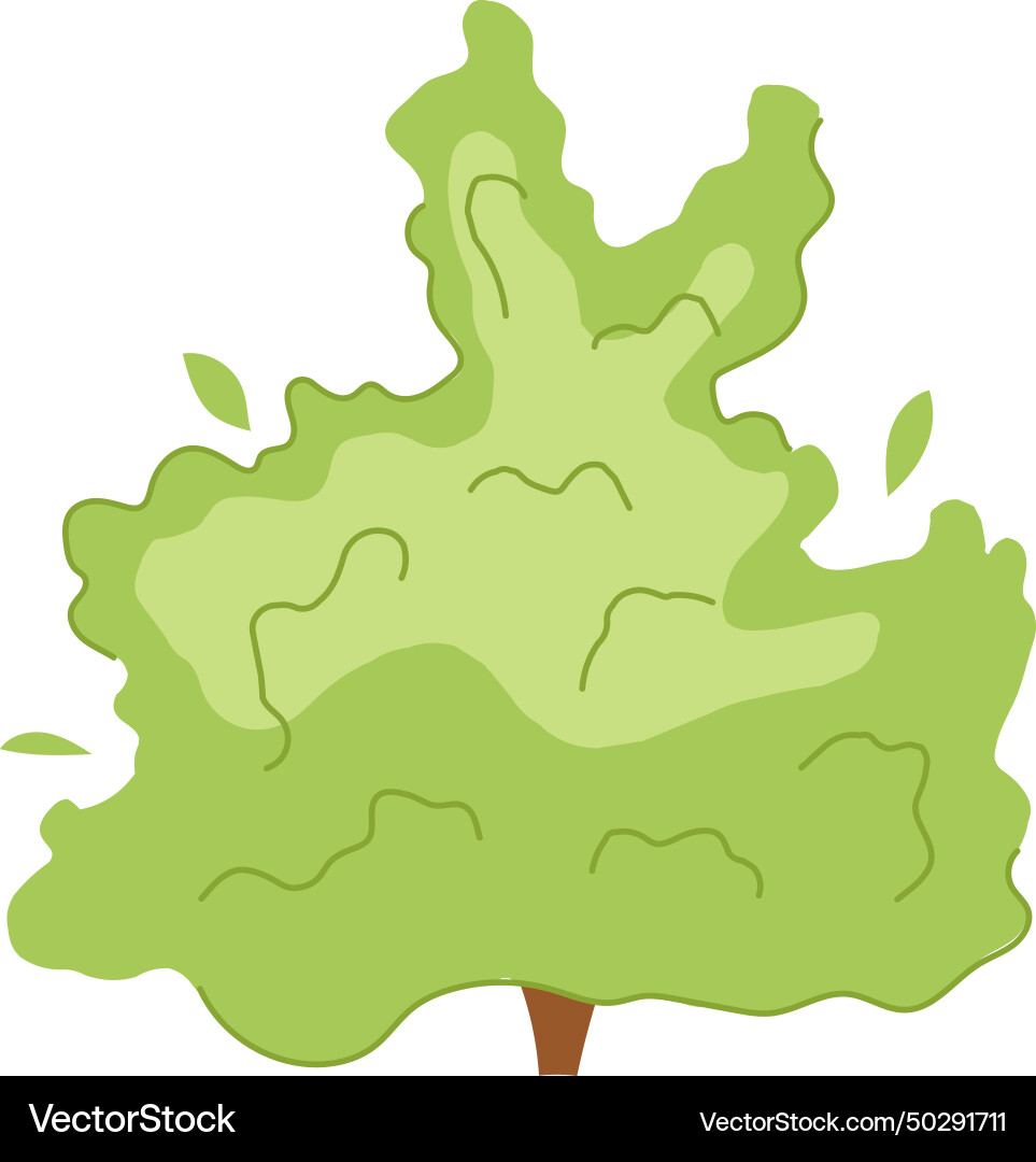 Park garden shrub cartoon Royalty Free Vector Image