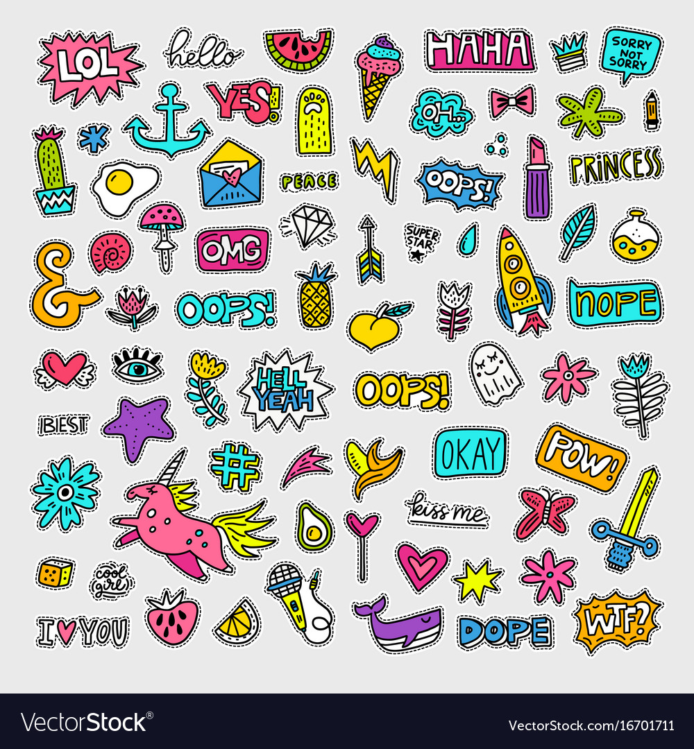 Patch collection Royalty Free Vector Image - VectorStock