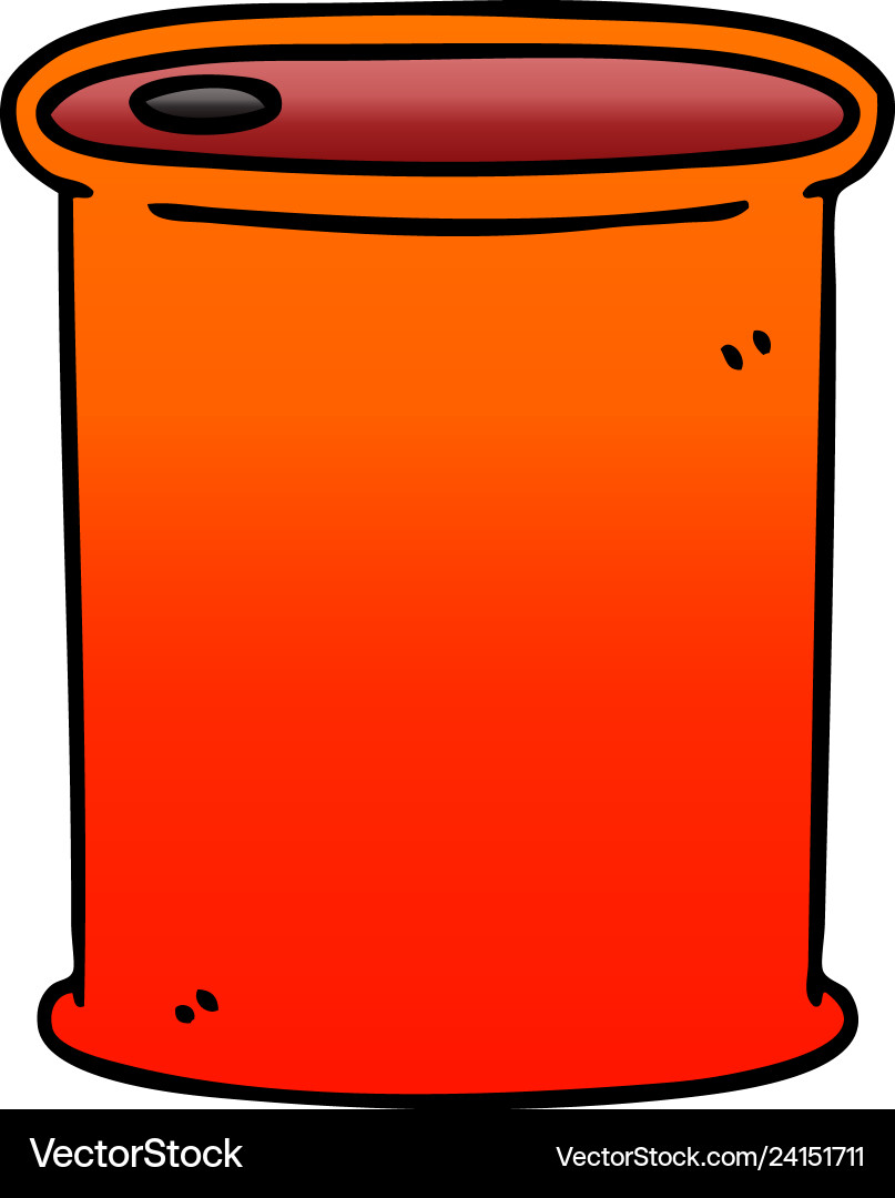 Quirky gradient shaded cartoon can Royalty Free Vector Image