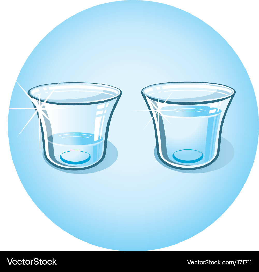 Shot glass with clear water Royalty Free Vector Image