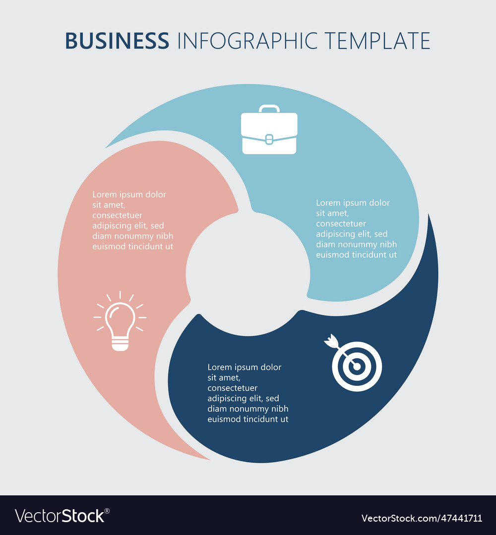 Three steps business infographic template Vector Image Three steps business infographic template Vector Image