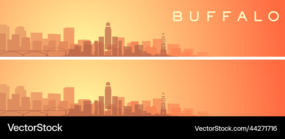 Buffalo beautiful skyline scenery banner Vector Image