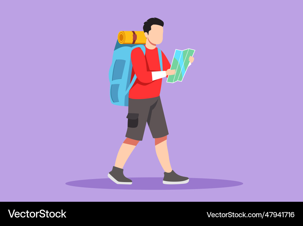 Character flat drawing young man traveler with Vector Image