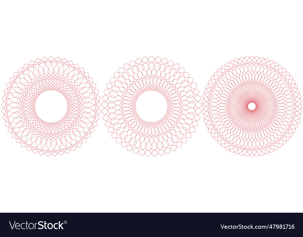 Circular guilloche pattern Royalty Free Vector Image