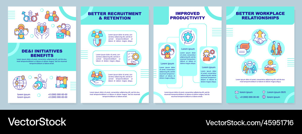 Dei initiatives benefits mint brochure template Vector Image