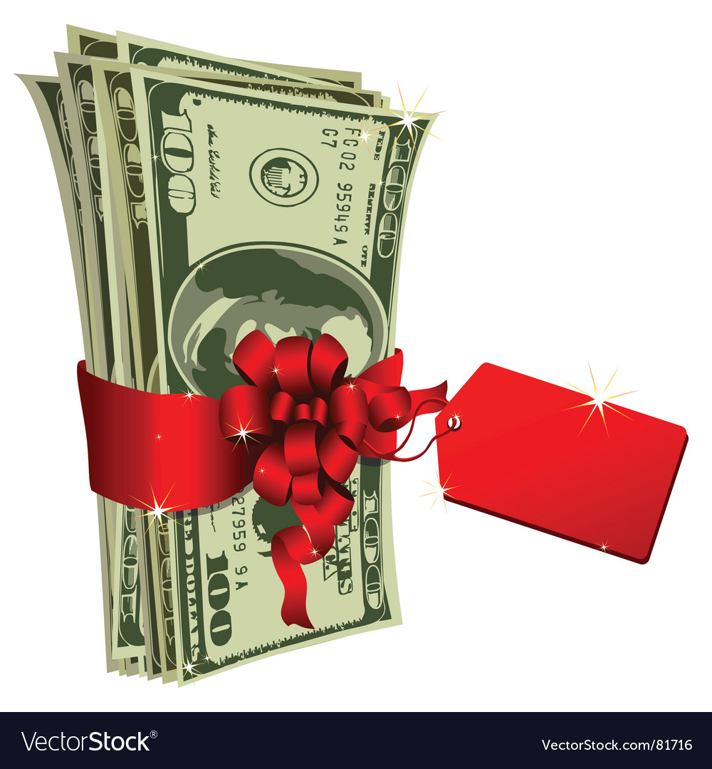 Dollar gift Royalty Free Vector Image - VectorStock