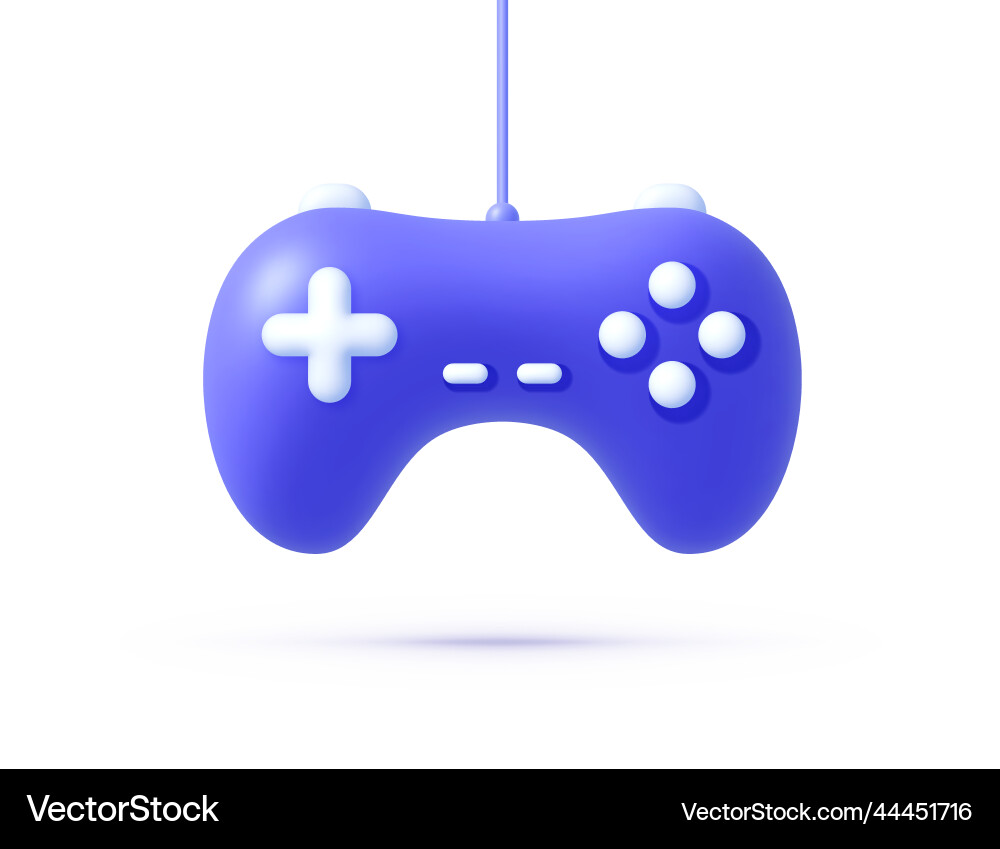 Gamepad icon in 3d style purple Royalty Free Vector Image