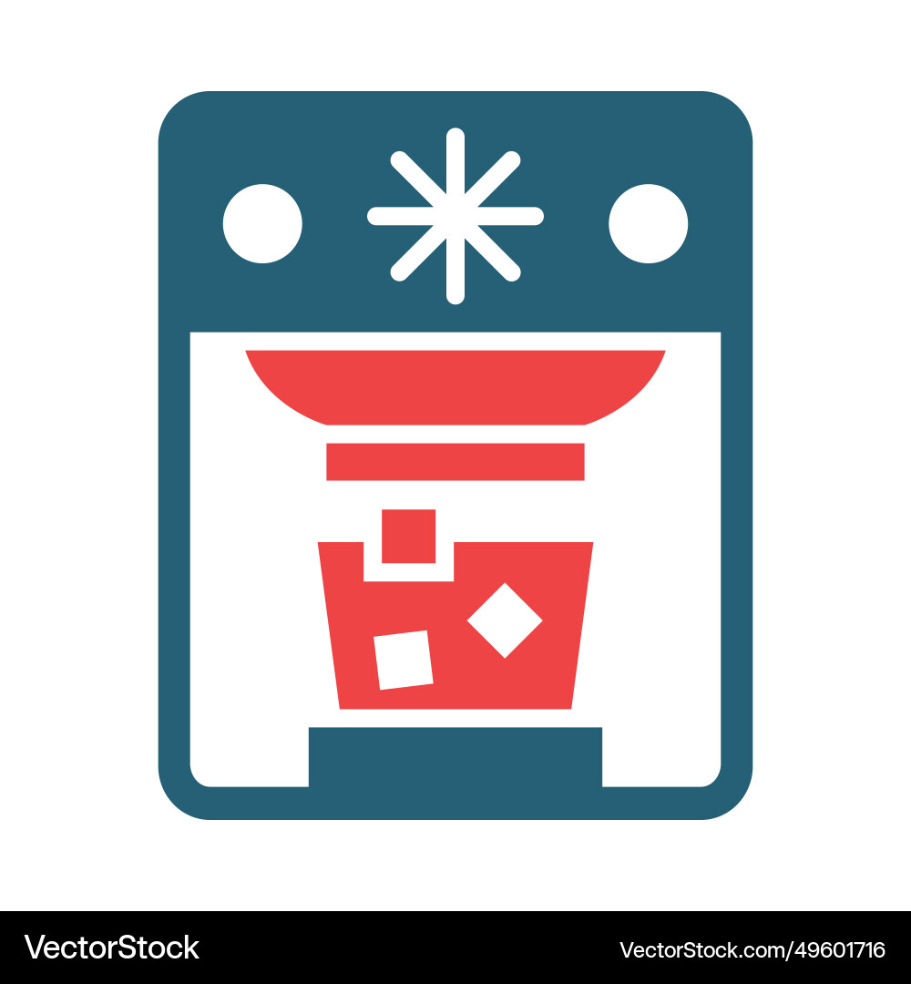 Ice maker glyph two color icons for personal Vector Image
