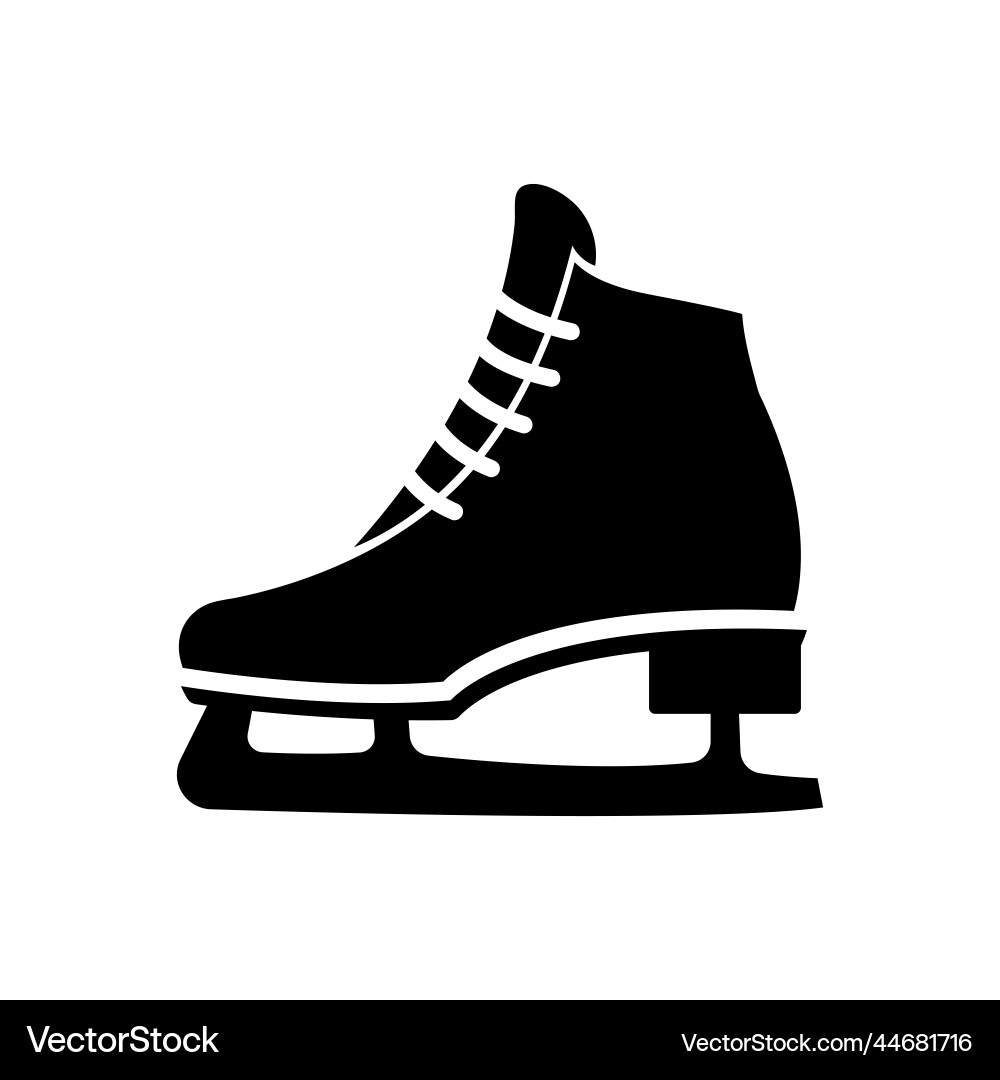 Ice skates icon figure symbol flat black Vector Image