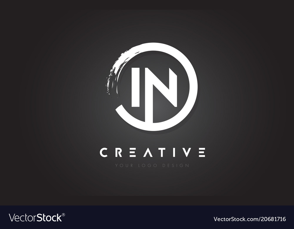 In circular letter logo with circle brush design Vector Image