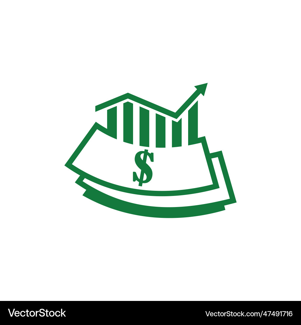 Investment money chart logo design and analytic Vector Image
