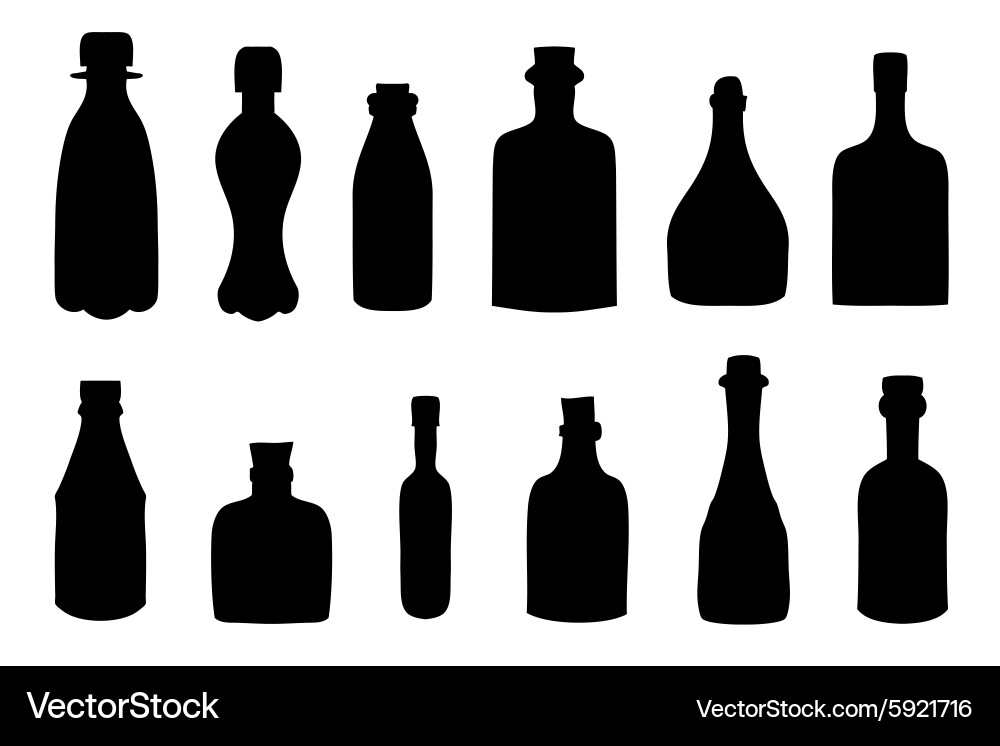 Set of sketch bottles Royalty Free Vector Image