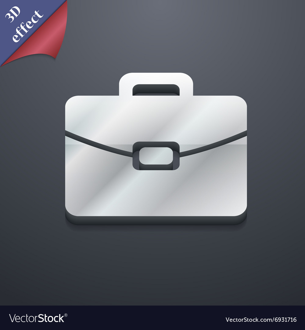 Suitcase icon symbol 3d style trendy modern design