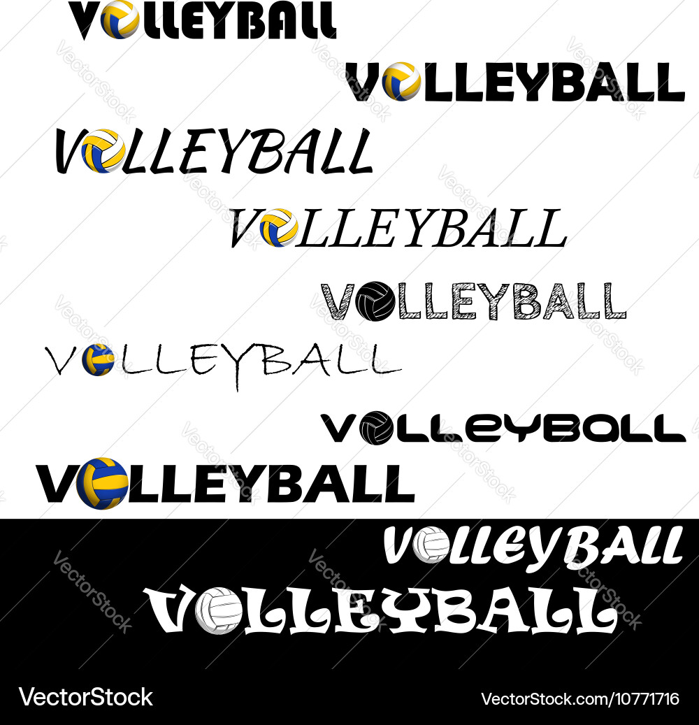 Volleyball text for logo team and cup Royalty Free Vector