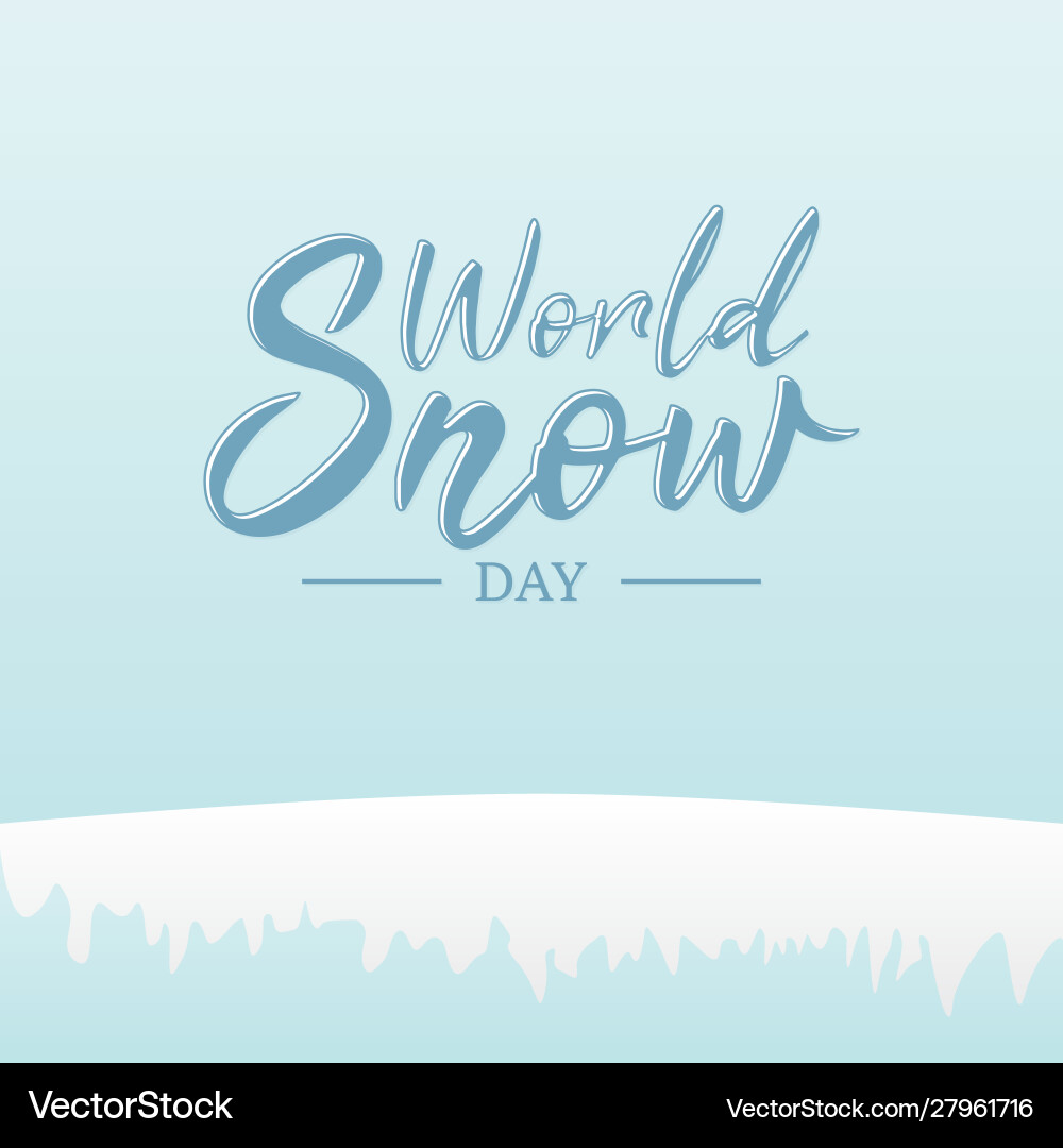 World snow day lettering concept design Royalty Free Vector