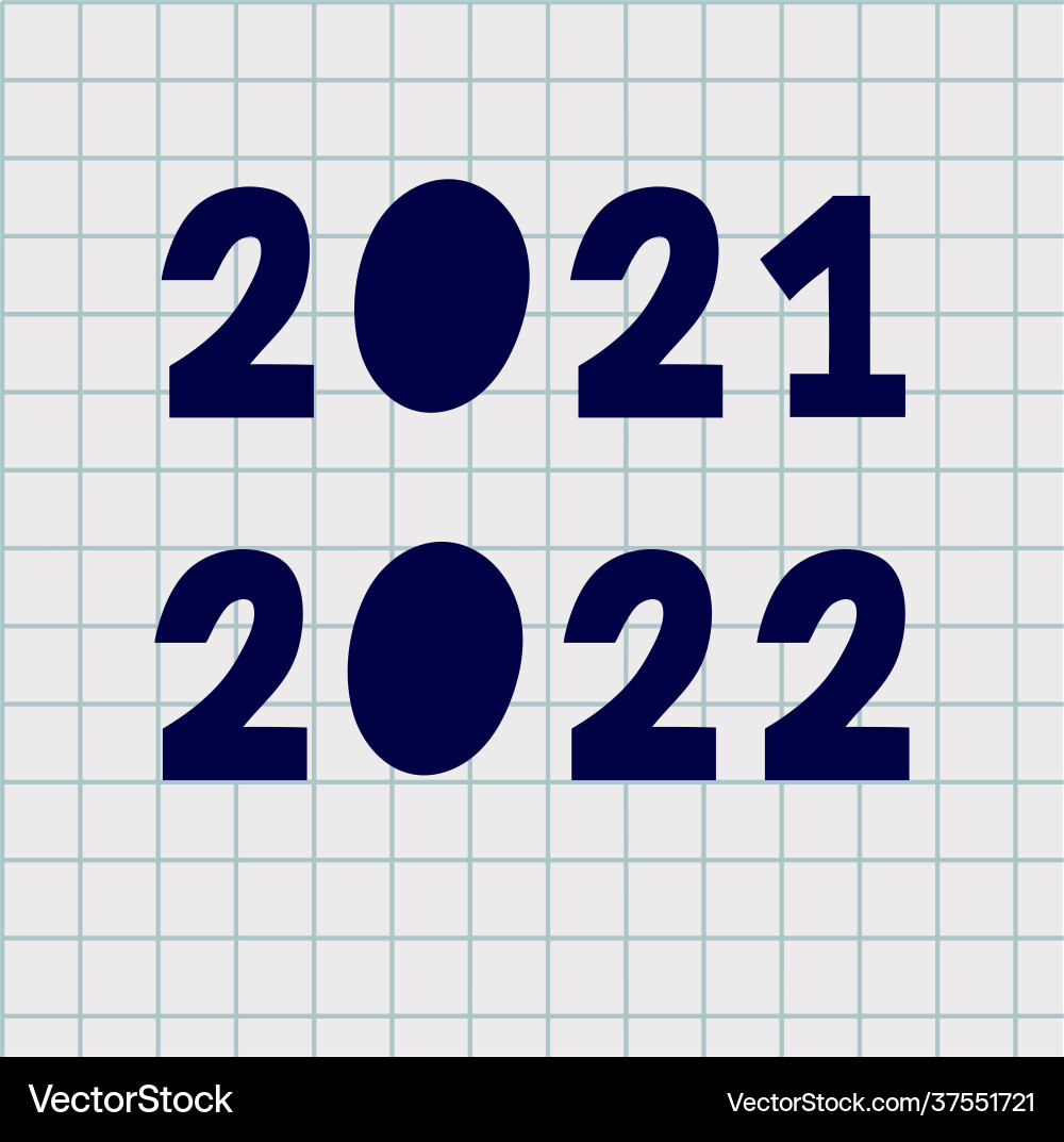 2022 2021 numbers made with doodle brushe hand Vector Image