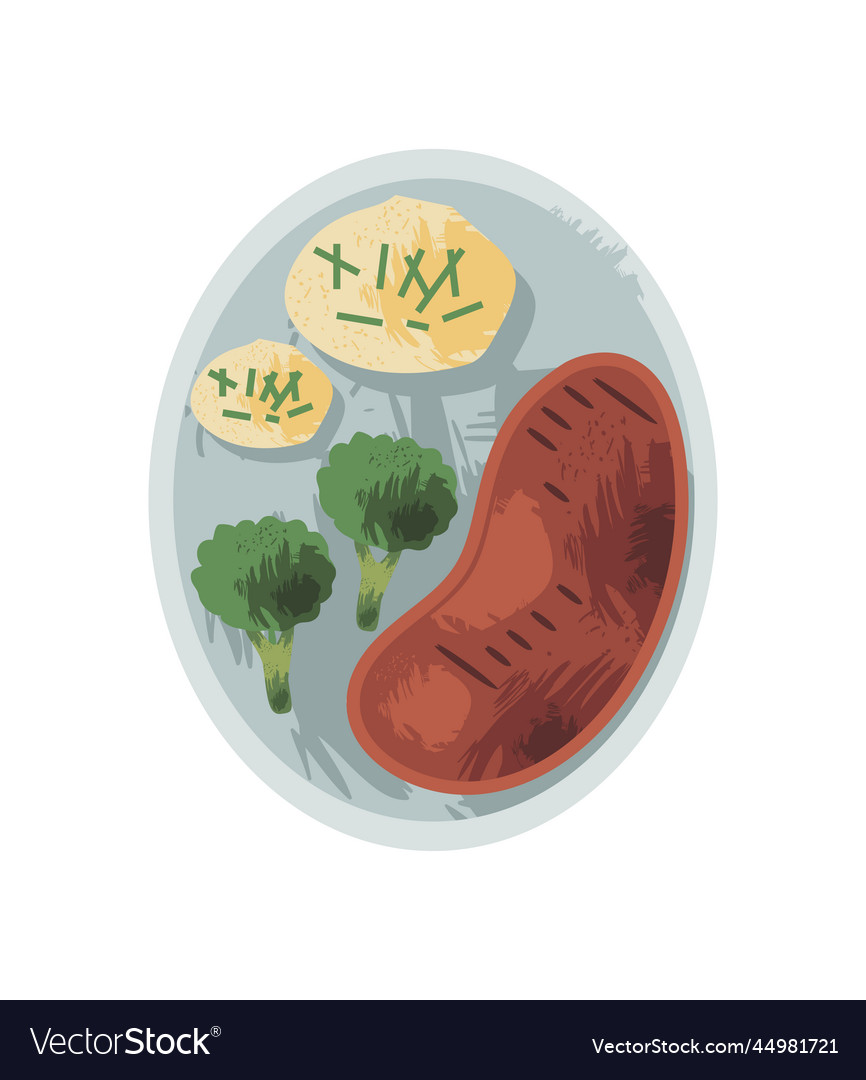 Beef with broccoli Royalty Free Vector Image - VectorStock