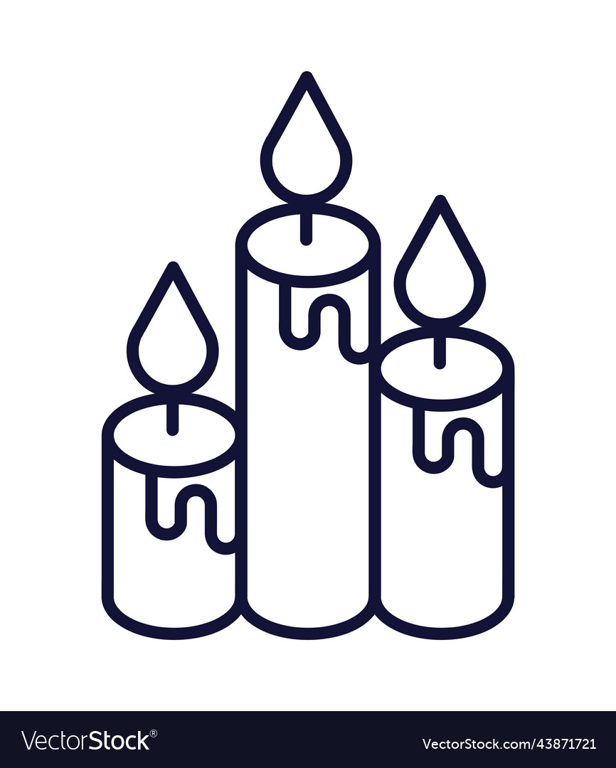 Burning light candles Royalty Free Vector Image