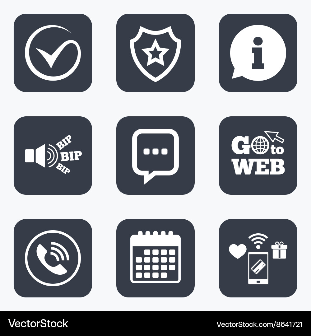 Check or tick phone call and information sign Vector Image