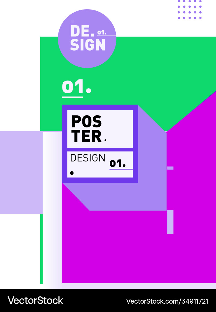 Colorful geometric poster and cover design Vector Image