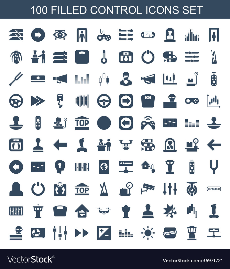 Control icons Royalty Free Vector Image - VectorStock