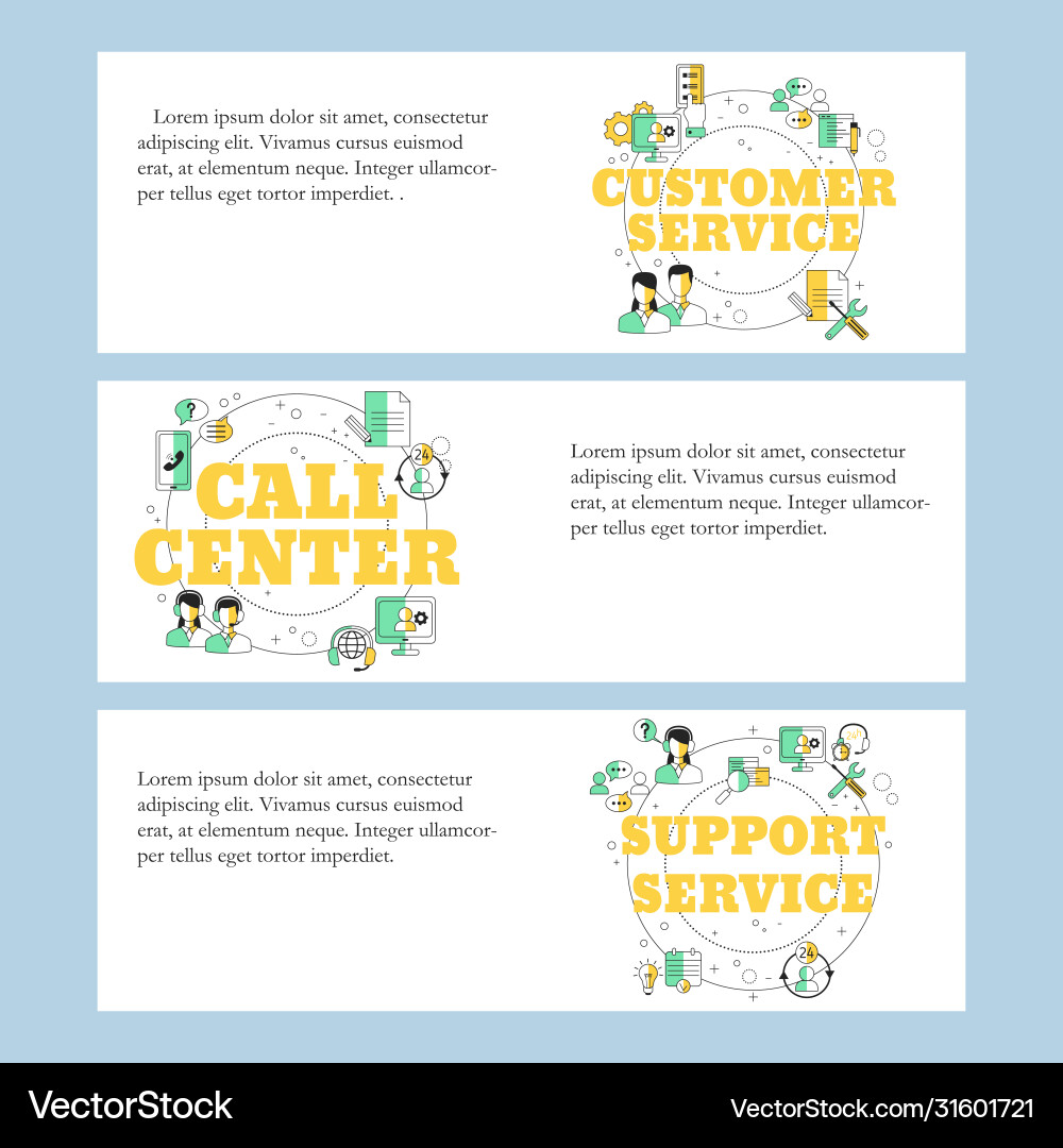 Customer service call center and support Vector Image