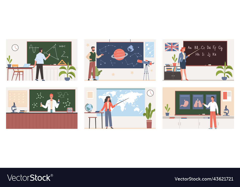 Different school teachers professional lecturers Vector Image