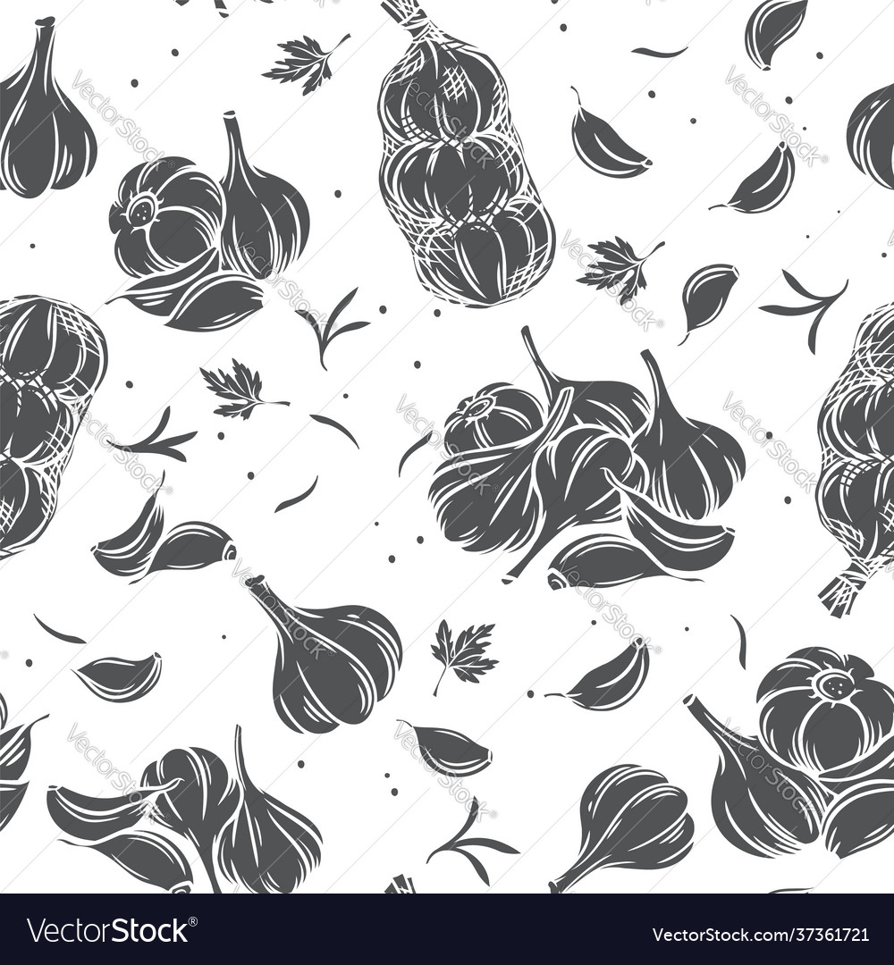 Garlic seamless pattern Royalty Free Vector Image