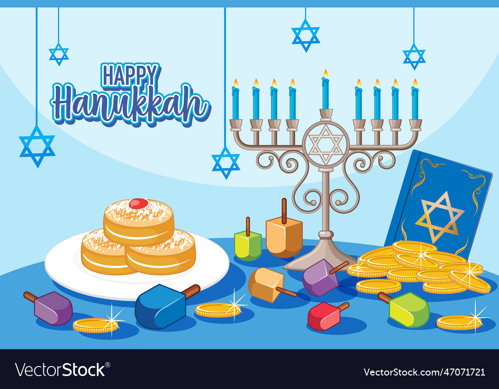 Happy hanukkah banner design Royalty Free Vector Image