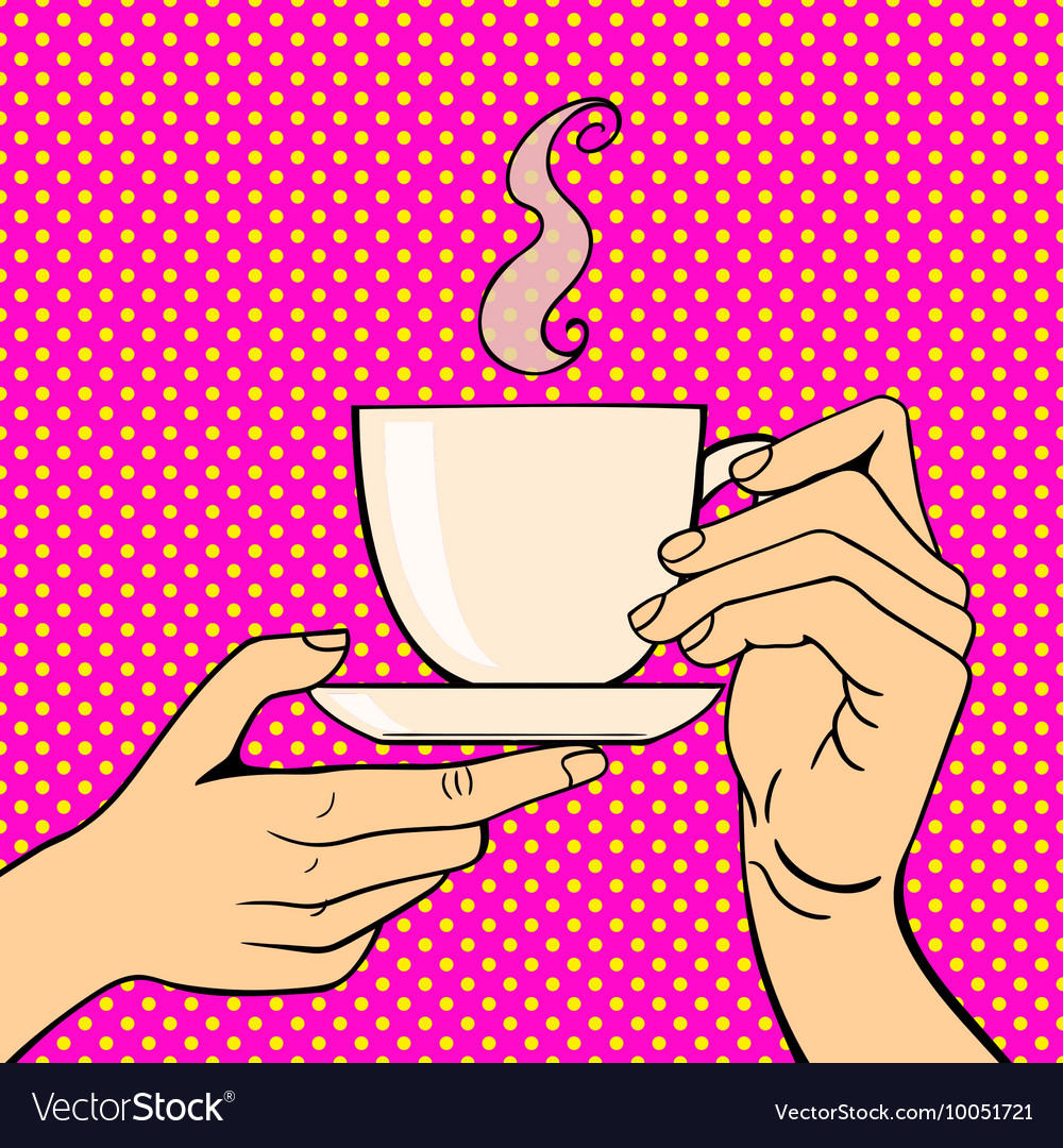Human hand coffee pose Royalty Free Vector Image