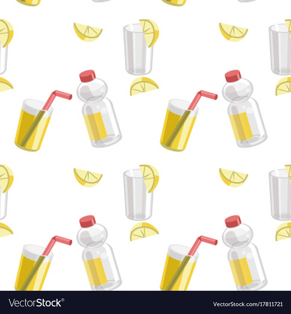 Lemon and lemonade seamless pattern Royalty Free Vector