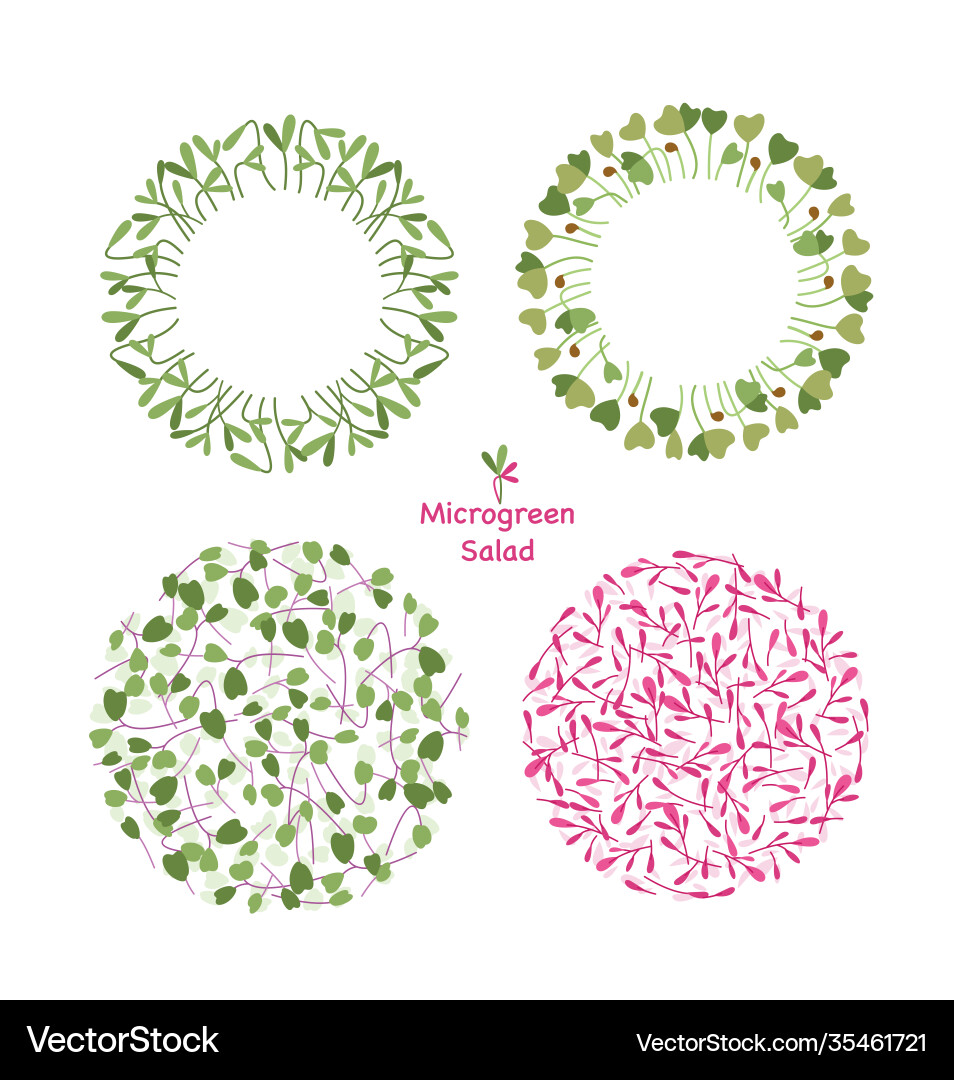 Micro greens food circle graphic design eco logo Vector Image