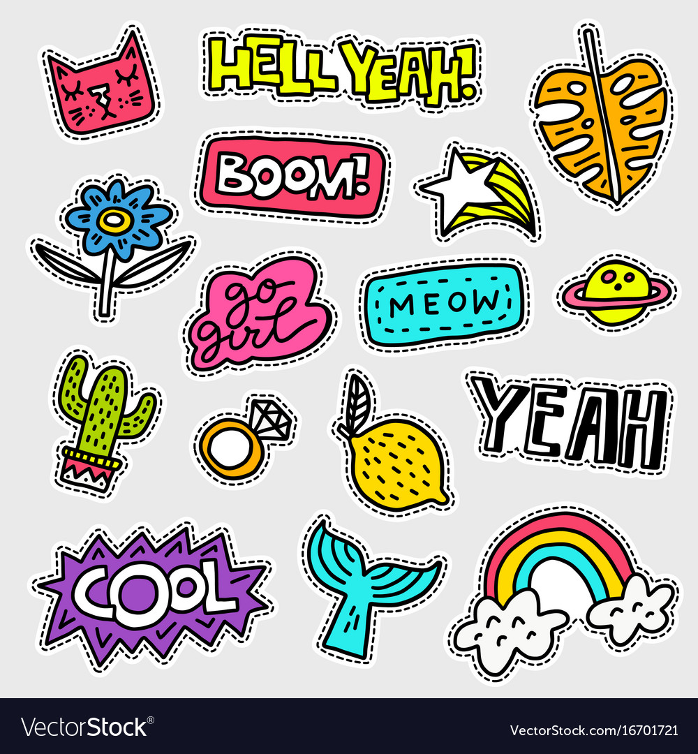 Patch collection Royalty Free Vector Image - VectorStock
